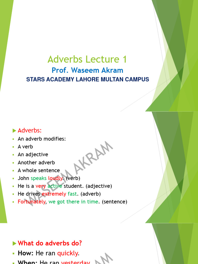 Adverbs Pdf Adverb Adjective