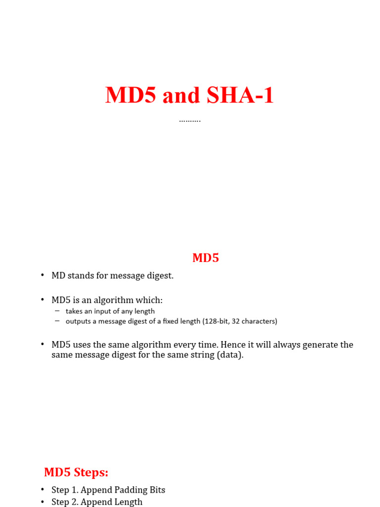 MD5andSHA 1 | PDF | Computer Data | Computing