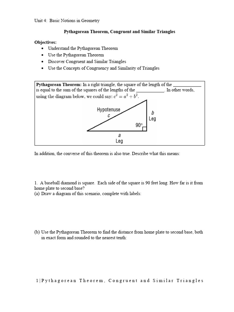 Pythagorean Theorem & Triangle Similarity | PDF | Triangle | Triangle ...