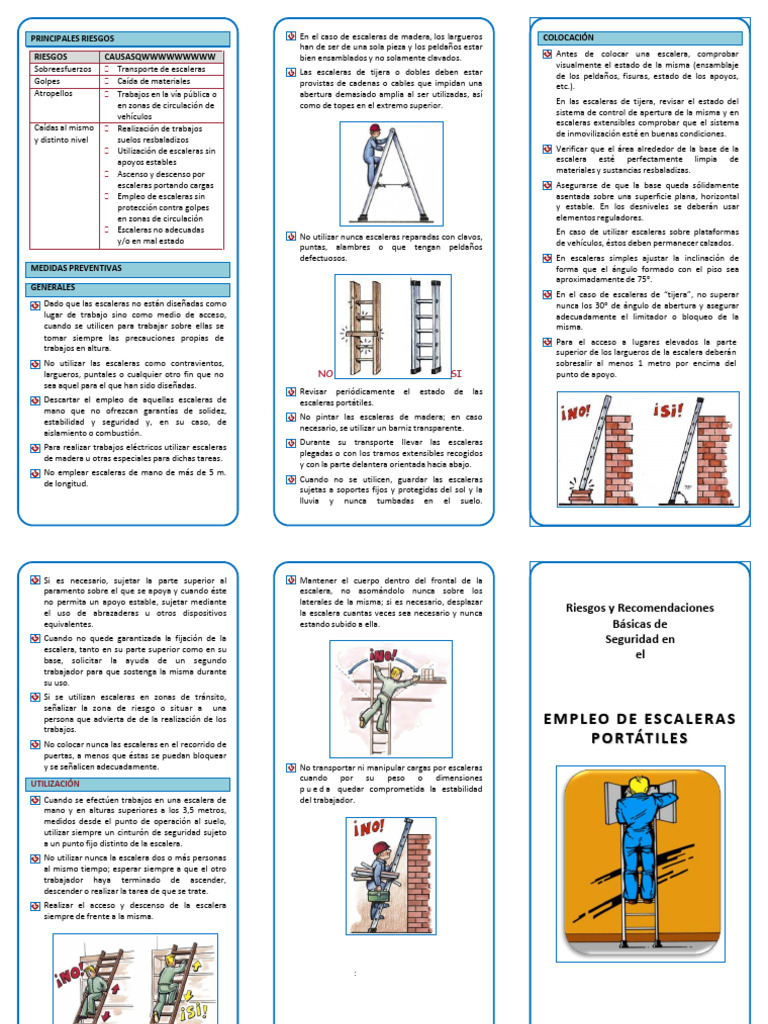 Triptico Escaleras Portatiles | PDF | Escalera