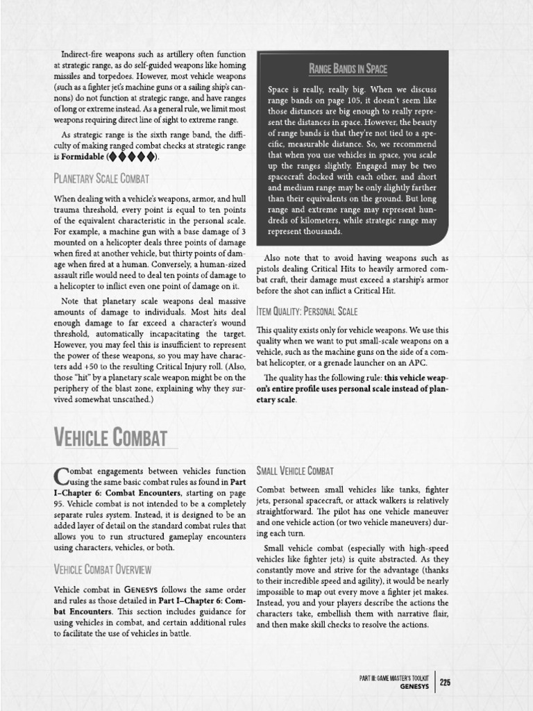 Genesys - Vehicle Rules | PDF