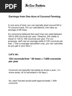 Copra Farming Calculator | PDF | Return On Investment | Coconut