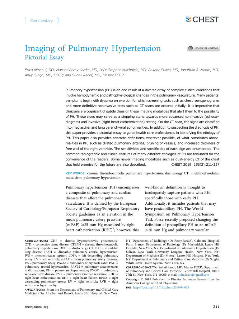 Altschul D Et Al Chest | PDF | Heart | Lung