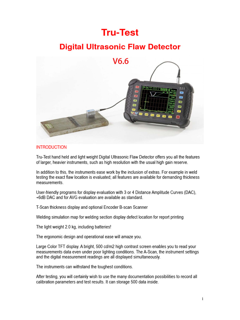 Ultrasonic Tru-Test Specification | PDF | Digital To Analog Converter ...