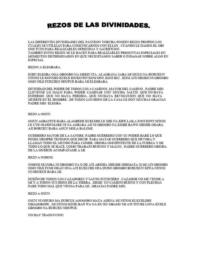 Rezos | PDF | Religión étnica | Santeria