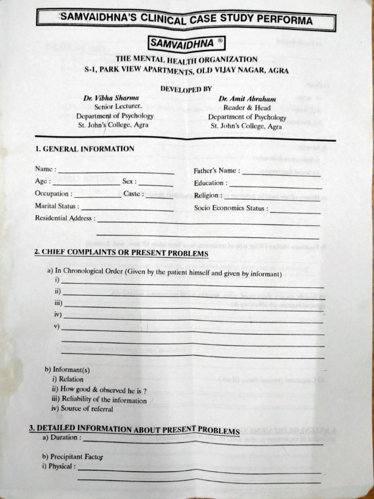 Format of Case Study | PDF | Behavioural Sciences | Psychology