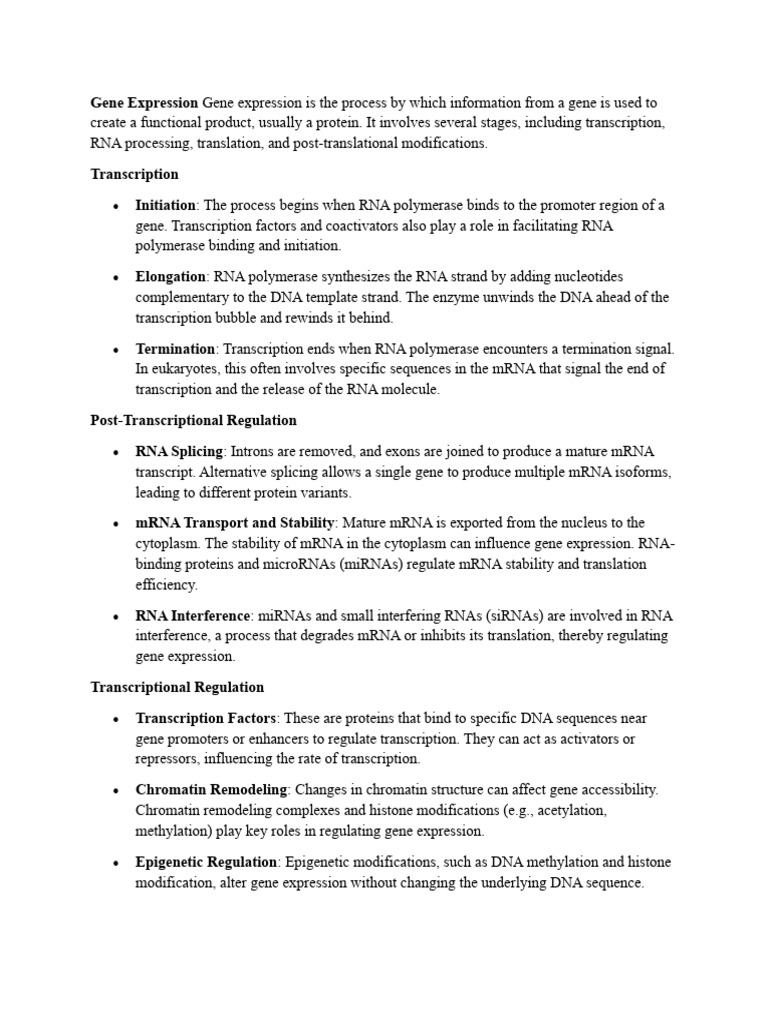 Gene Expression and Regulation | PDF | Gene Expression | Regulation Of Gene Expression
