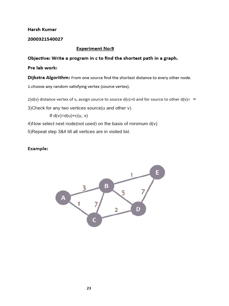 C Programming: Dijkstra's Algorithm | PDF