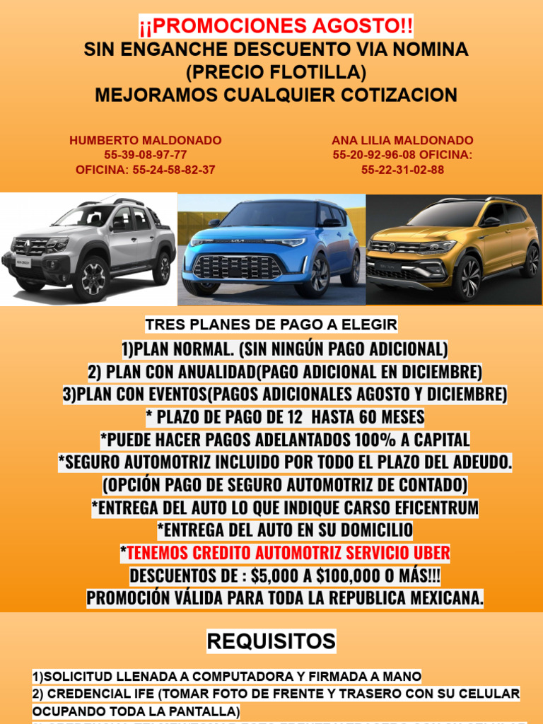 Ofertas de Autos sin Enganche | PDF