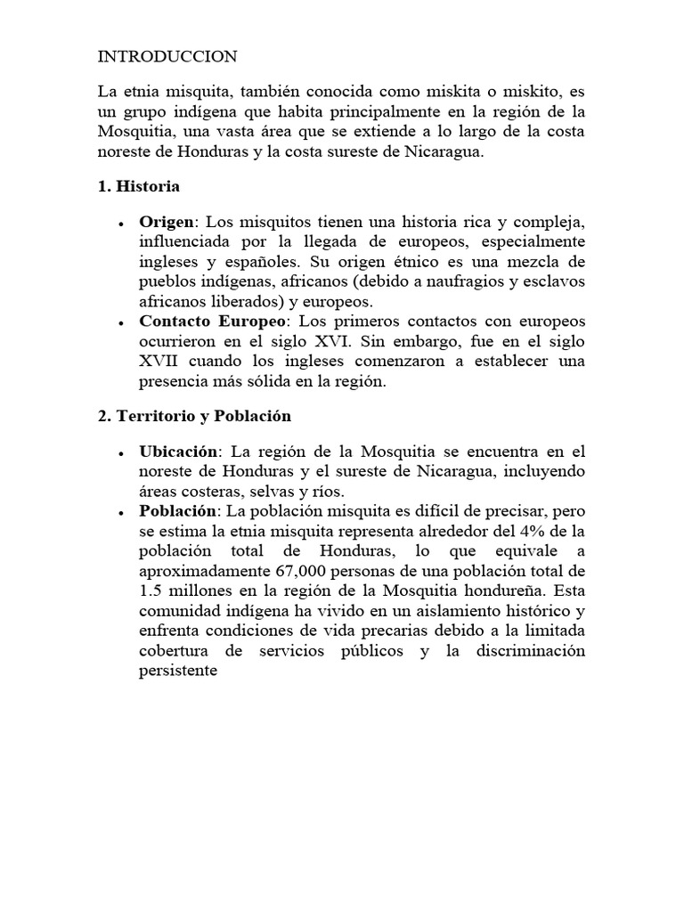 Cultura y Tradiciones de los Misquitos | PDF