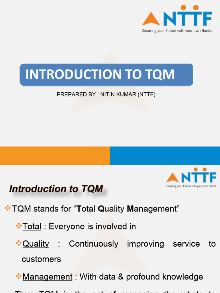 Intro To TQM | PDF | Business
