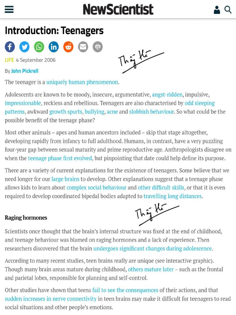 Teenagers Introduction | PDF
