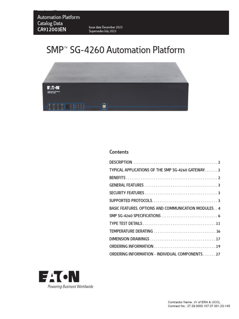 SMP SG-4260 Automation Platform Overview | PDF | Scada | Hertz