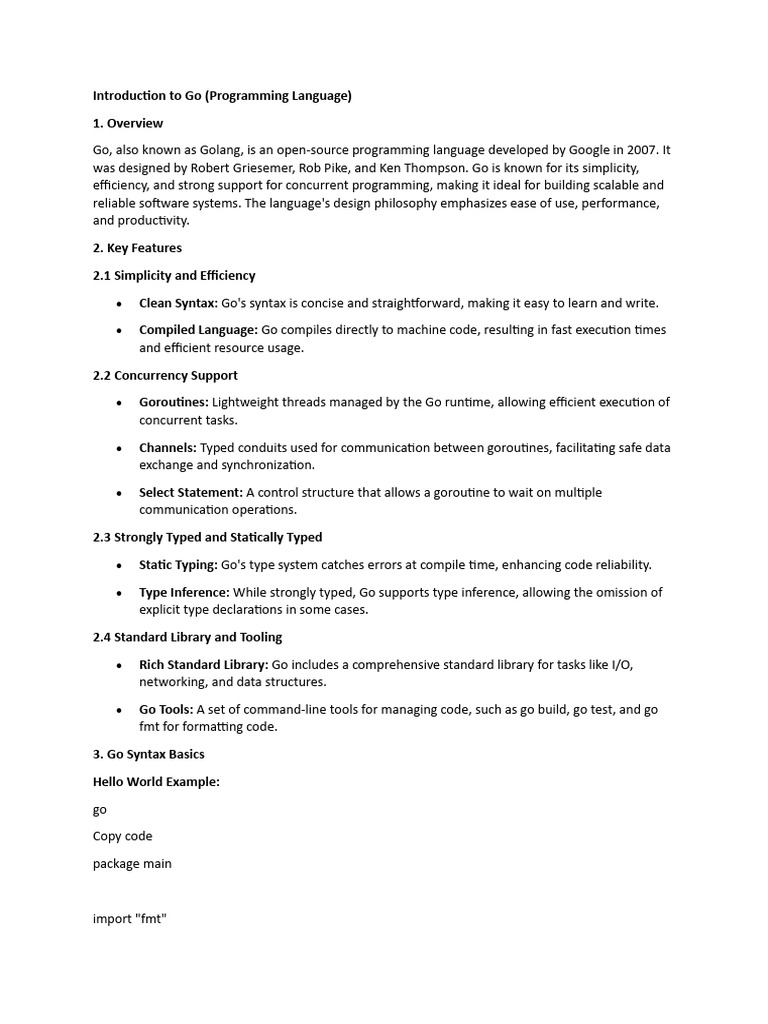 Intro To Golang | PDF | Information Technology Management | Computer ...