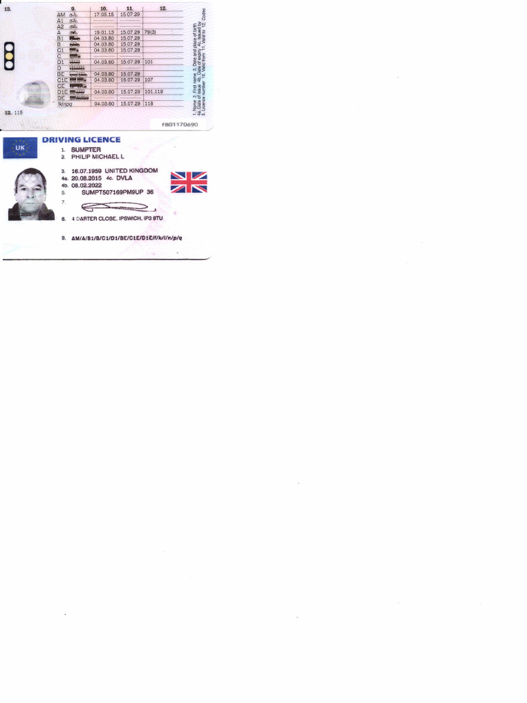 Phil Sumpter Driving Licence Sep 15 | PDF