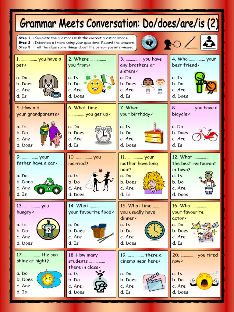 Do Is Are Questions Board Game - NO Answers-1 | PDF | Language Arts ...