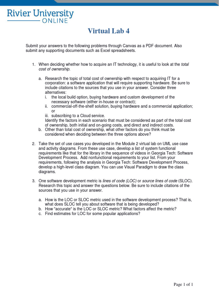 Virtual Lab 4 | PDF | Business | Computers