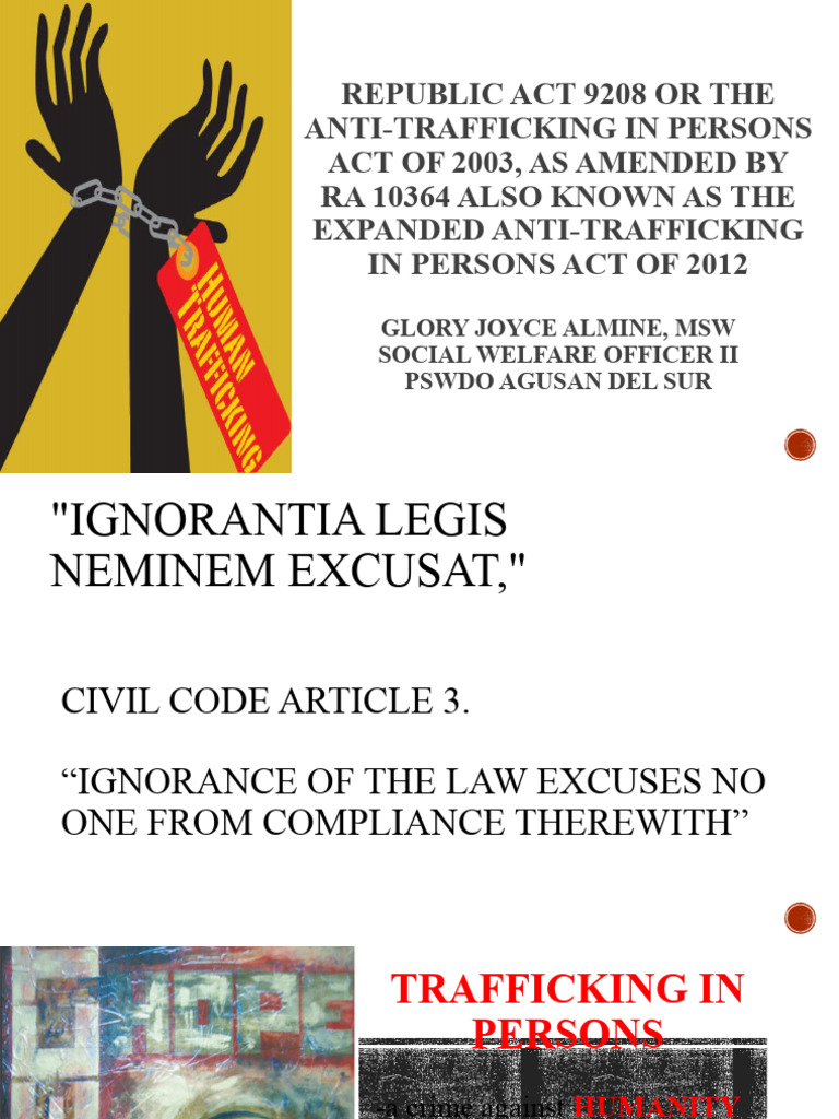 Republic Act 9208 or The Anti-Trafficking in Persons | PDF | Human ...