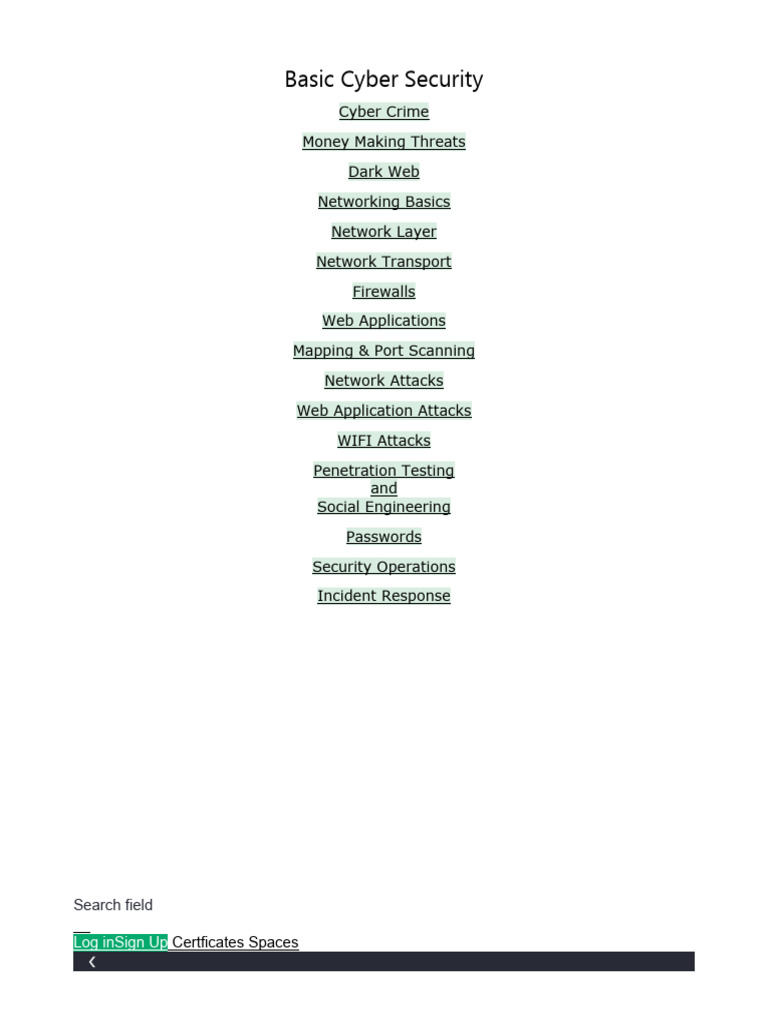 Basic Cyber Security - W3Schools | PDF | Security | Computer Security