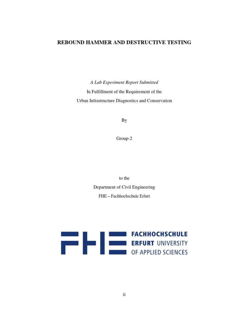 Rebound Hammer And Destructive Testing Pdf Strength Of Materials