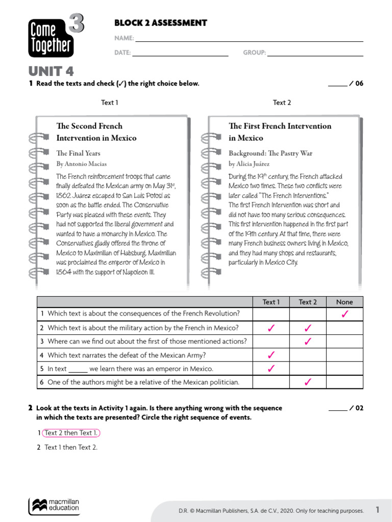 CT3 Block2 Exam Answer Key | PDF | Mexico
