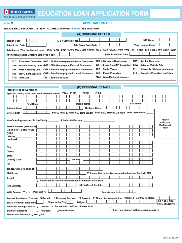 Education Loan Application Form | PDF | Credit | Finance & Money Management