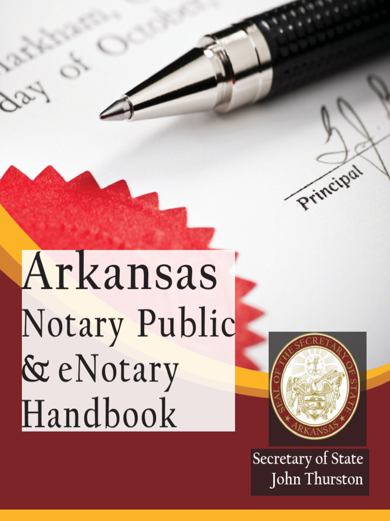 Arkansas Notary Public Handbook Guide | PDF | Affidavit | Notary Public