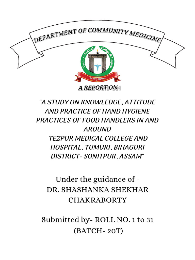 Community Medicine Project On Hand Hygiene | PDF | Food Safety ...