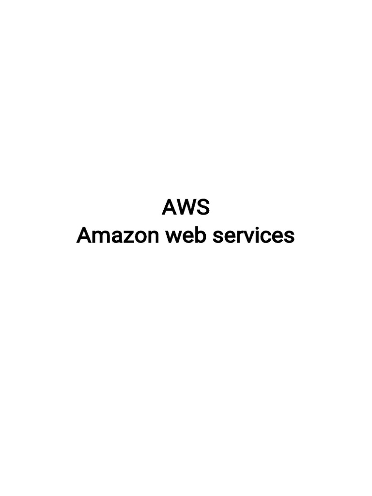 AWS Amazon Web Services | PDF | Computing | Distributed Computing ...