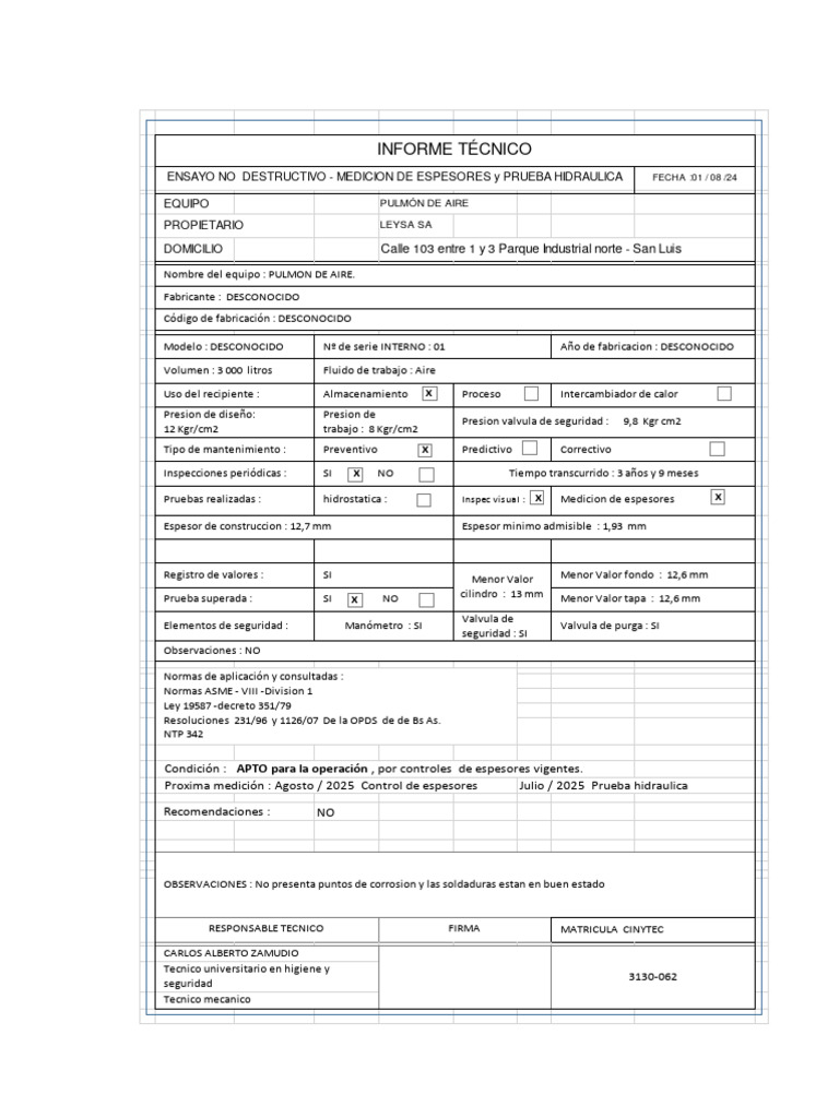 Espesores LEYSA 3000 1 LTS 08 24b | PDF | Física Aplicada e ...