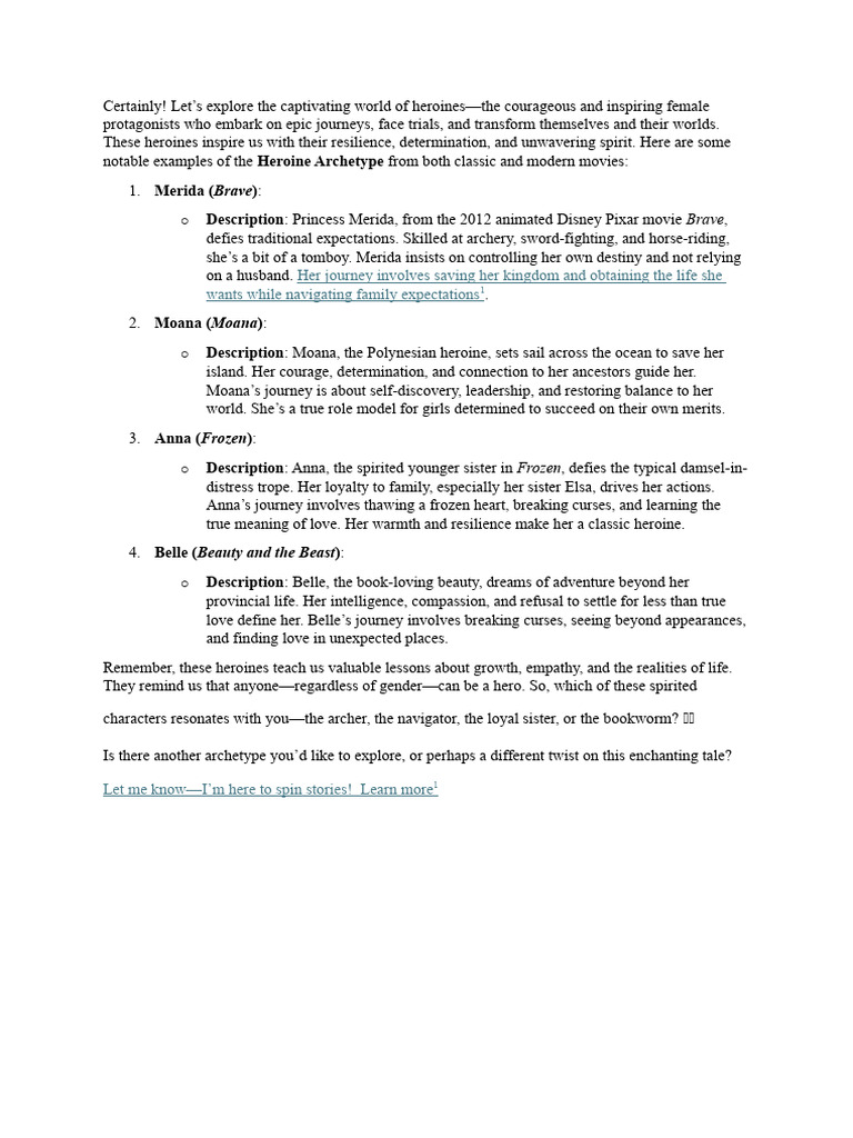 Hero Heoine Archetype Pdf Hero