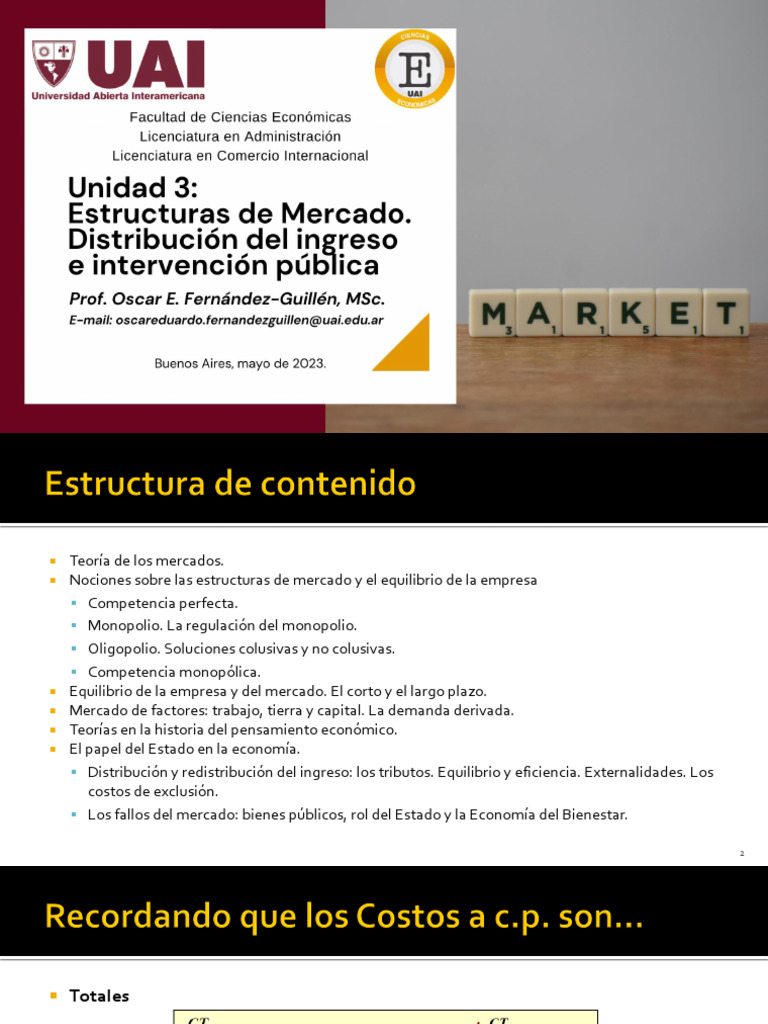 Unidad 3 - Estructuras de Mercado e Intervención Del Sector Público | PDF | Mercado (economía ...