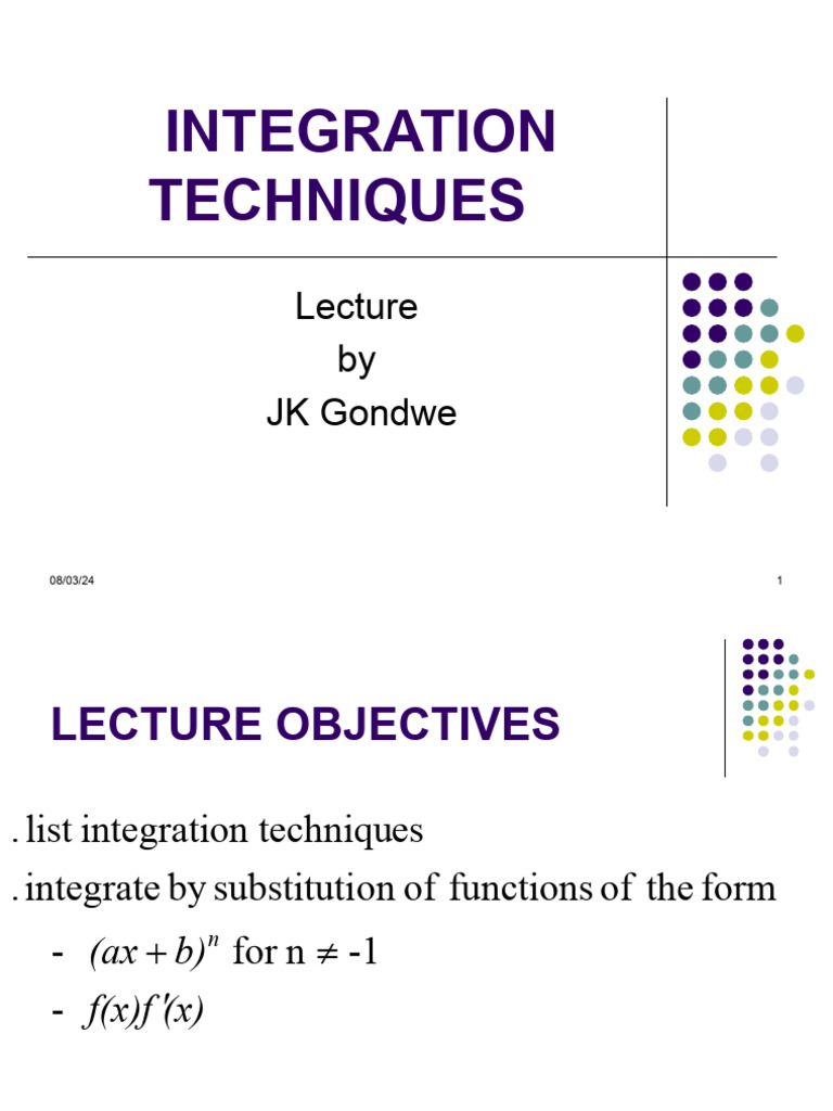 2.integration Techniques 1 | PDF | Integral | Mathematics