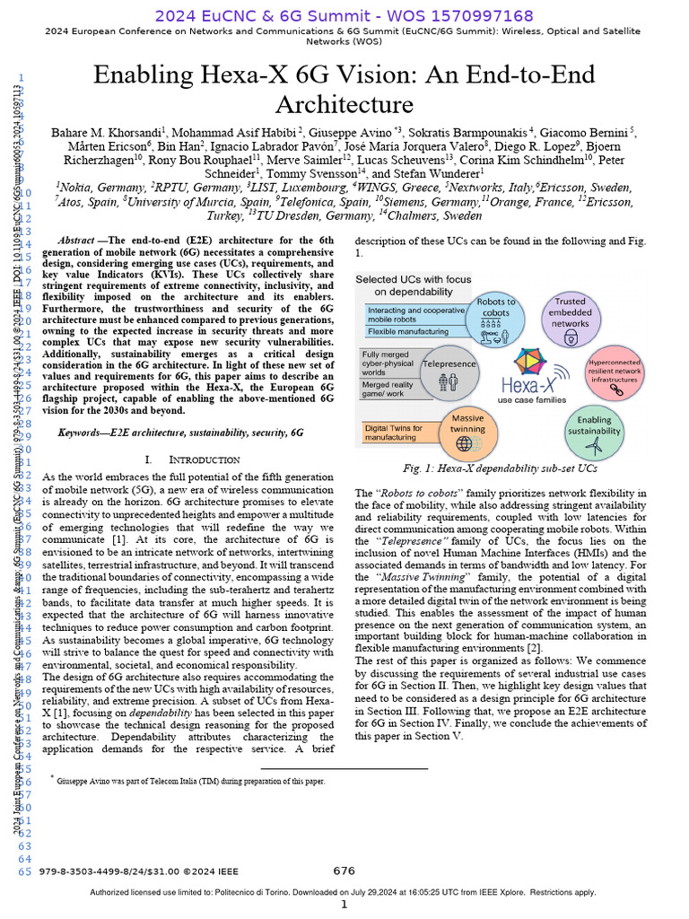 Enabling Hexa-X 6G Vision An End-to-End Architecture | PDF | Computer ...