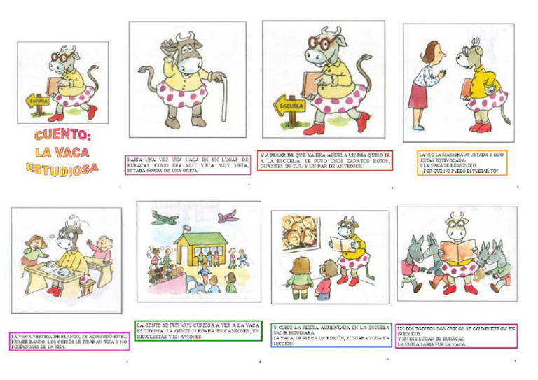 Cuento La Vaca Estudiosa | PDF