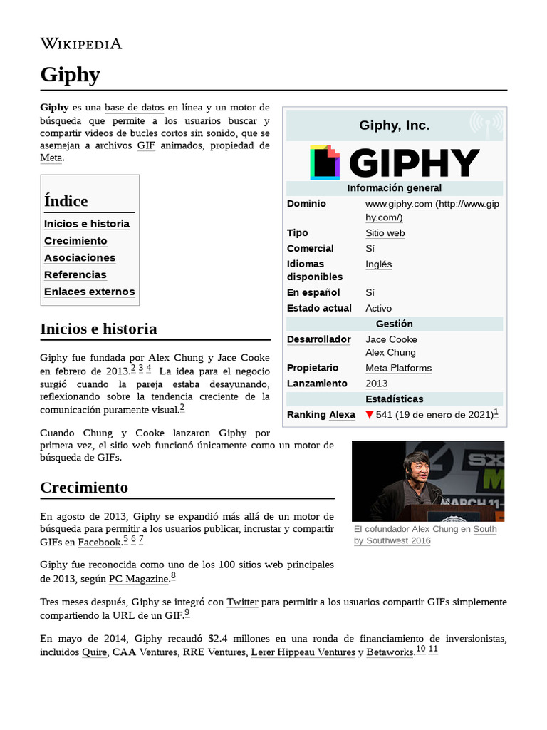 Giphy: Motor de búsqueda de GIFs | PDF | Sitios web de agregación | web 2.0