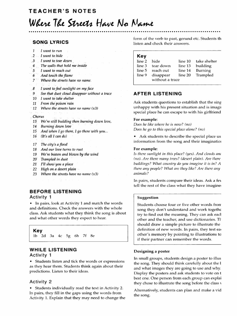 Intermediate - Songs | PDF