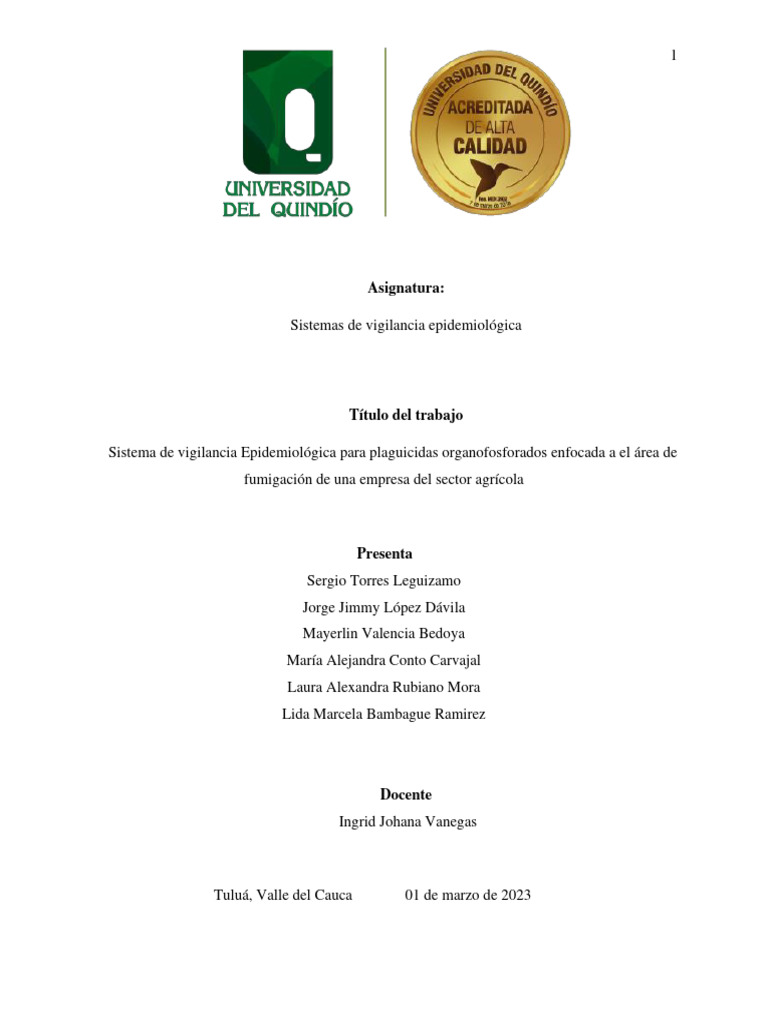 Trabajo final S.V.E organofosforados | PDF | Pesticida