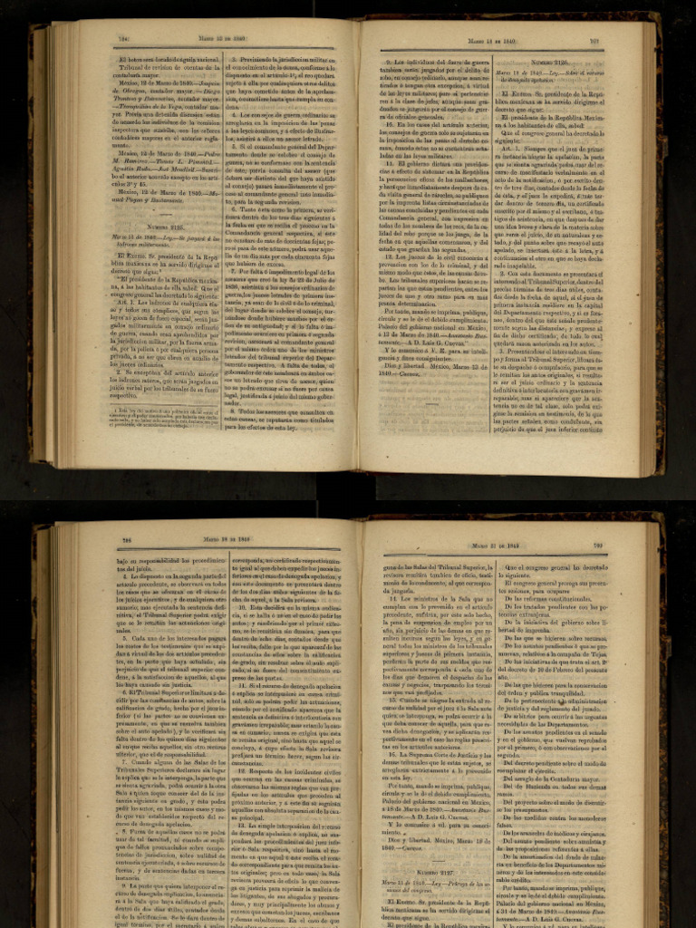 Legislacion Mexicana III Manuel Dublan Numero 2130 Bando 1840 | PDF