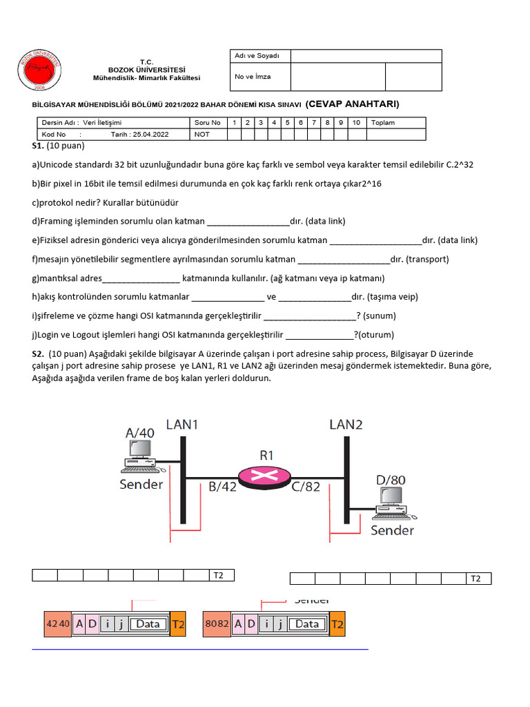 VİZE SORU CEVAP | PDF
