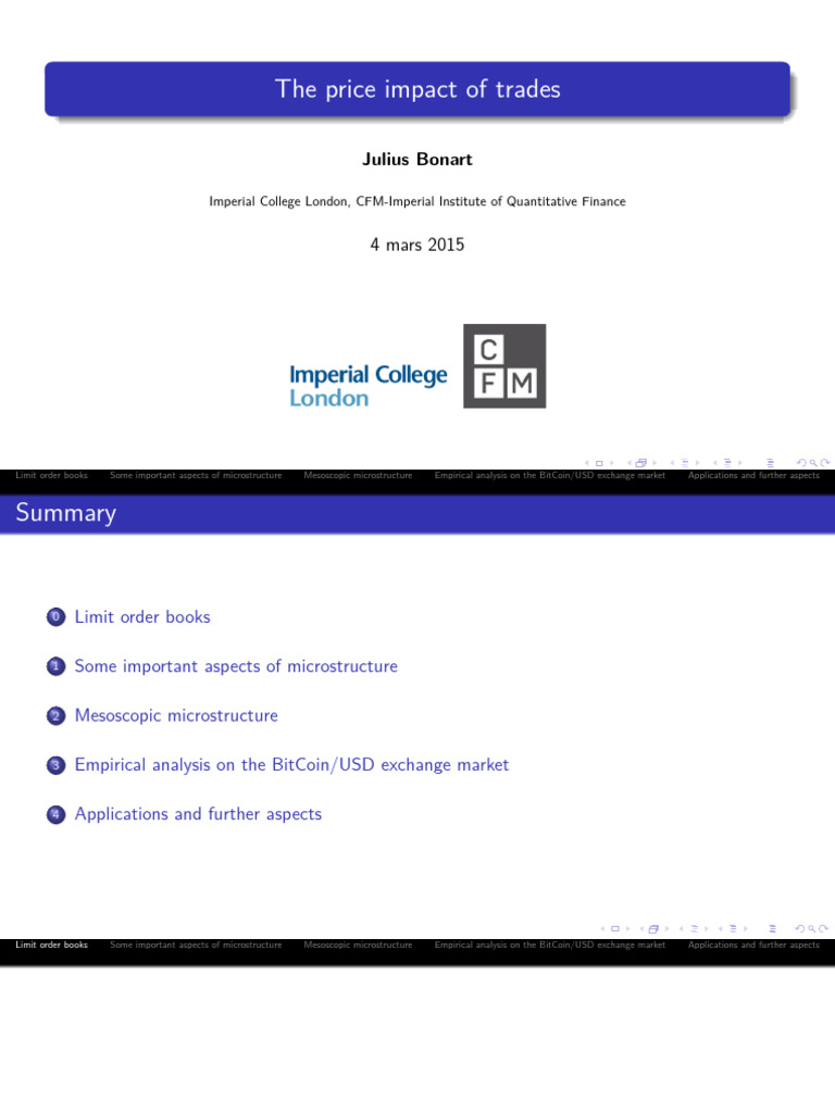 Julius Bonart | PDF | Order (Exchange) | Market Maker