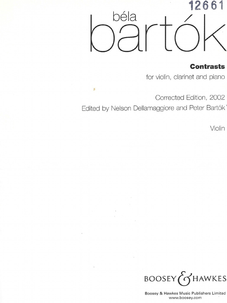 Bartók-Contrasts - Violin Part | PDF
