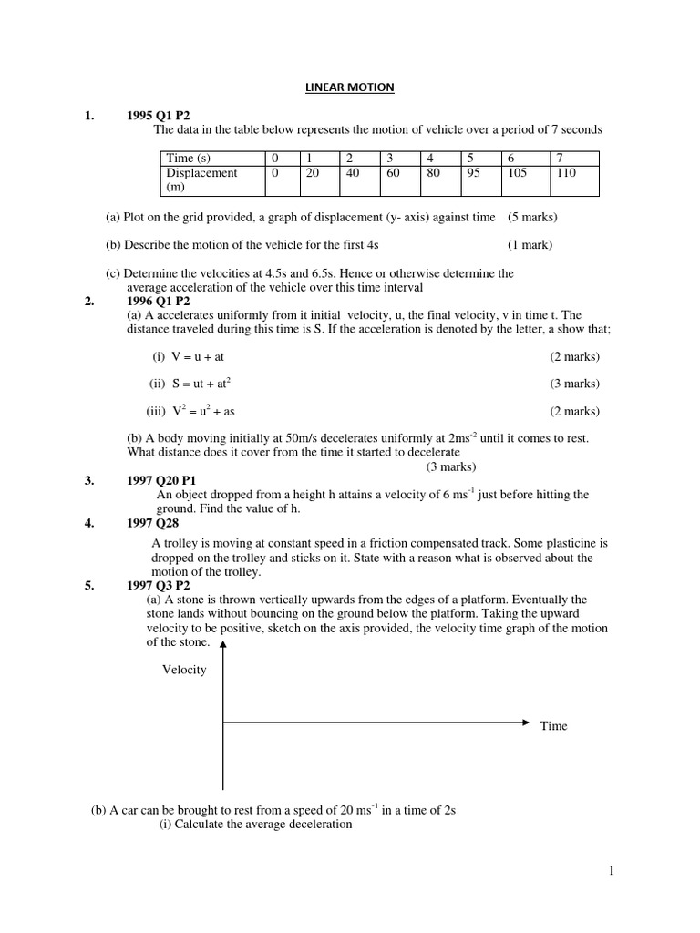 Linear Motion | PDF | Acceleration | Force