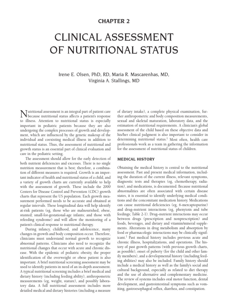 Pediatric Nutritional Assessment Guide | PDF | Body Mass Index | Obesity