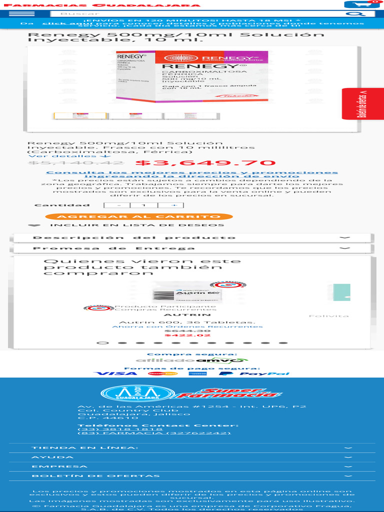 Renegy 500mg/10ml Solución Inyectable | PDF | Economias