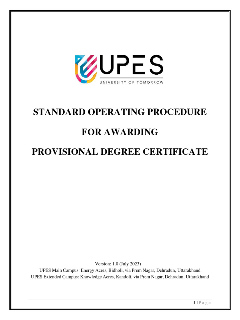 SOP For PDC | PDF | Academic Degree | Postgraduate Education