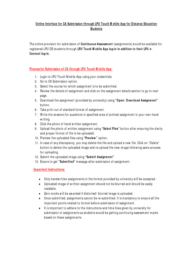 Instructions and Process - LPU Touch | PDF | Ios | Mobile App