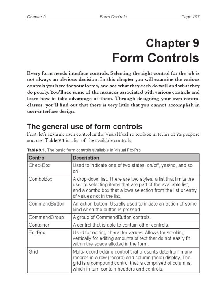 The General Use of Form Controls | PDF | Class (Computer Programming ...