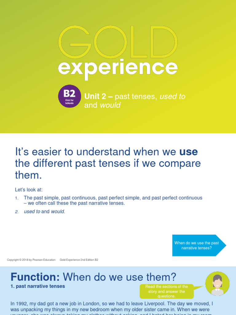 Gold Exp Grammar PPT B2 U2 | PDF | Verb | Grammatical Tense