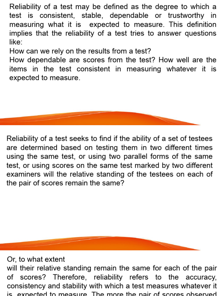 Reliability and Validity | PDF | Statistical Analysis | Teaching ...